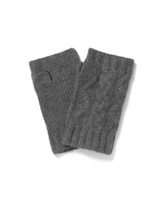 Fingerless Cable Knit Gloves in Charcoal Cashmere | Cabbages & Roses ...