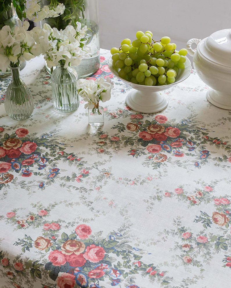 Christina Rose on Ivory White Linen | Cabbages & Roses– cabbagesandroses