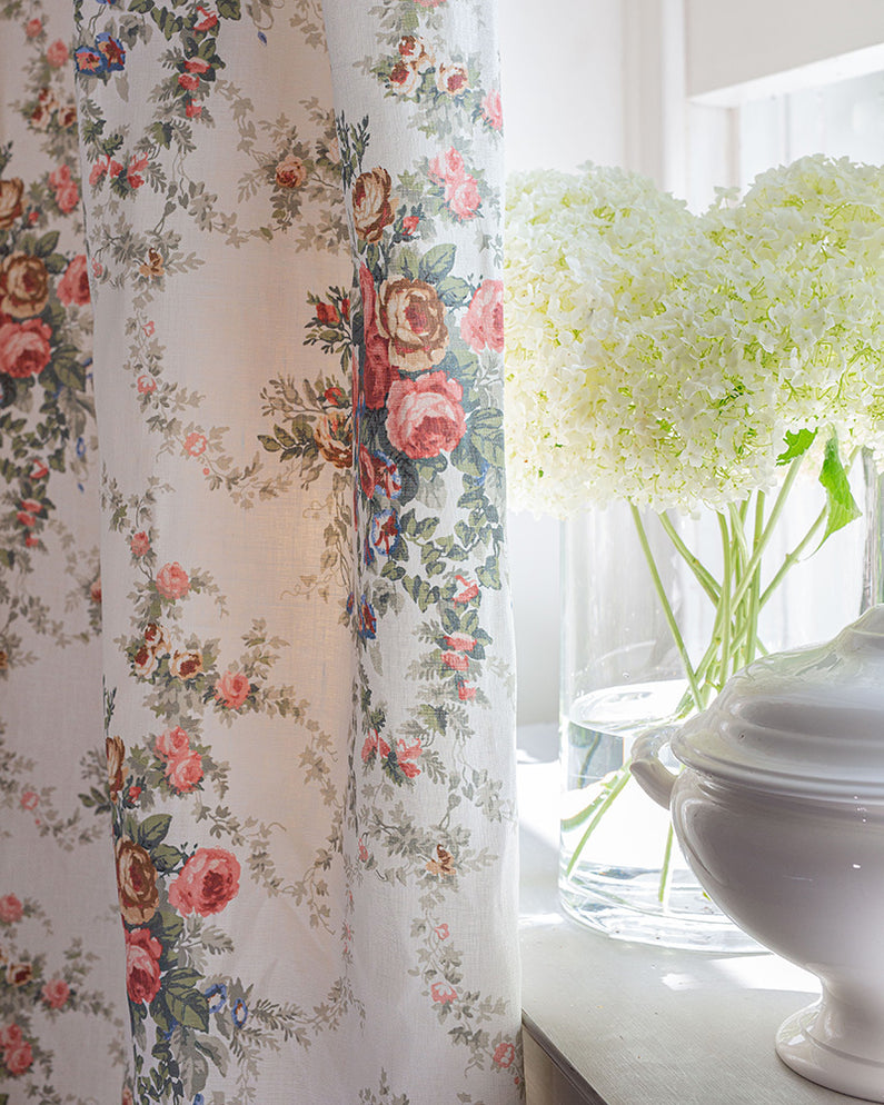 Christina Rose on Ivory White Linen | Cabbages & Roses– cabbagesandroses