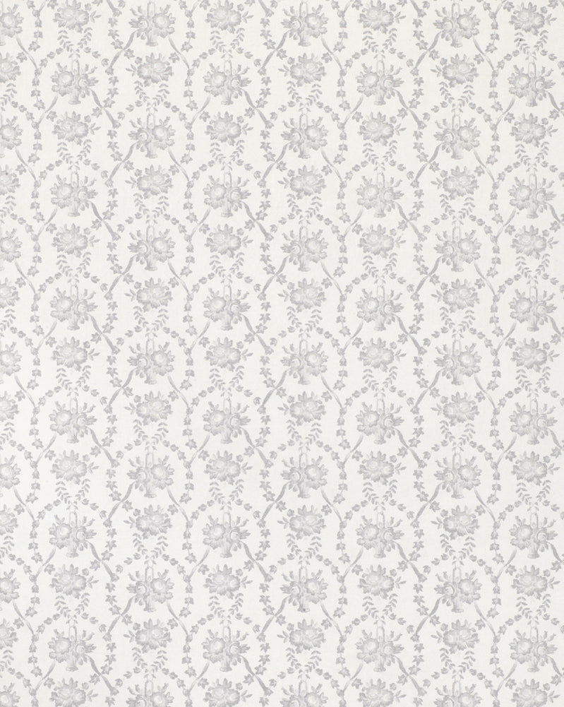 Julia French Blue on White Wallpaper– cabbagesandroses