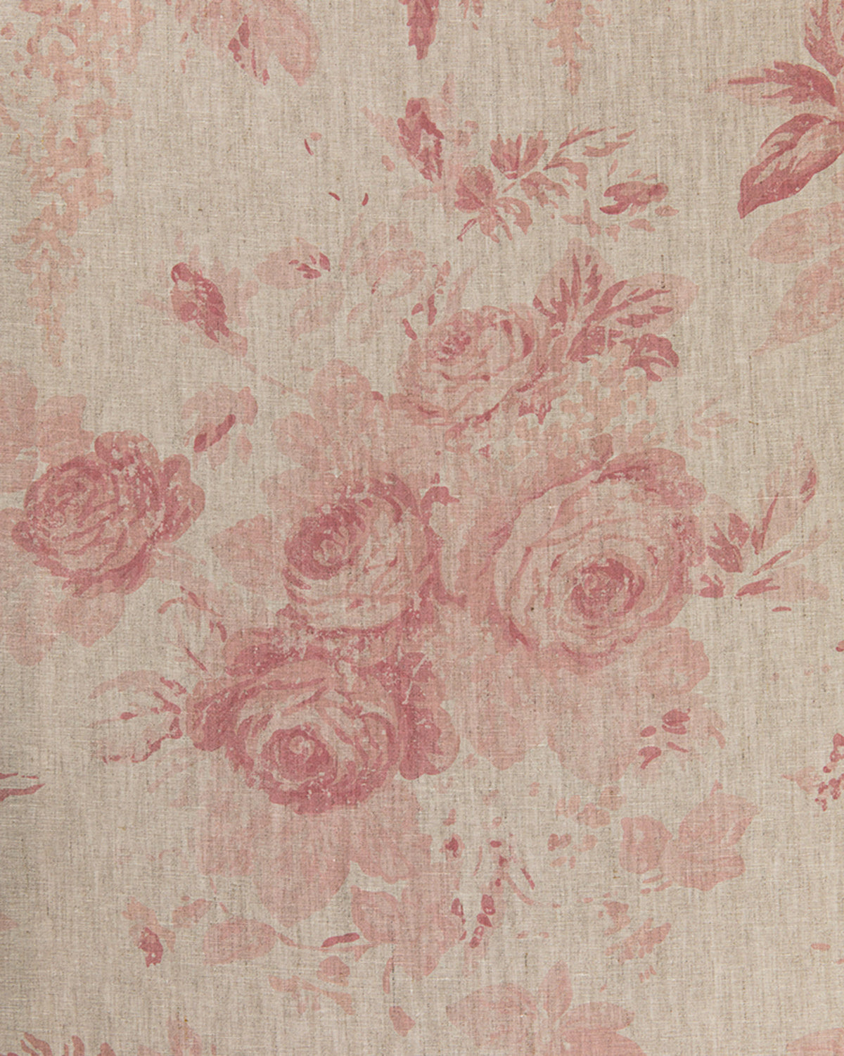 Mary Pink on Natural Linen | Cabbages & Roses– cabbagesandroses