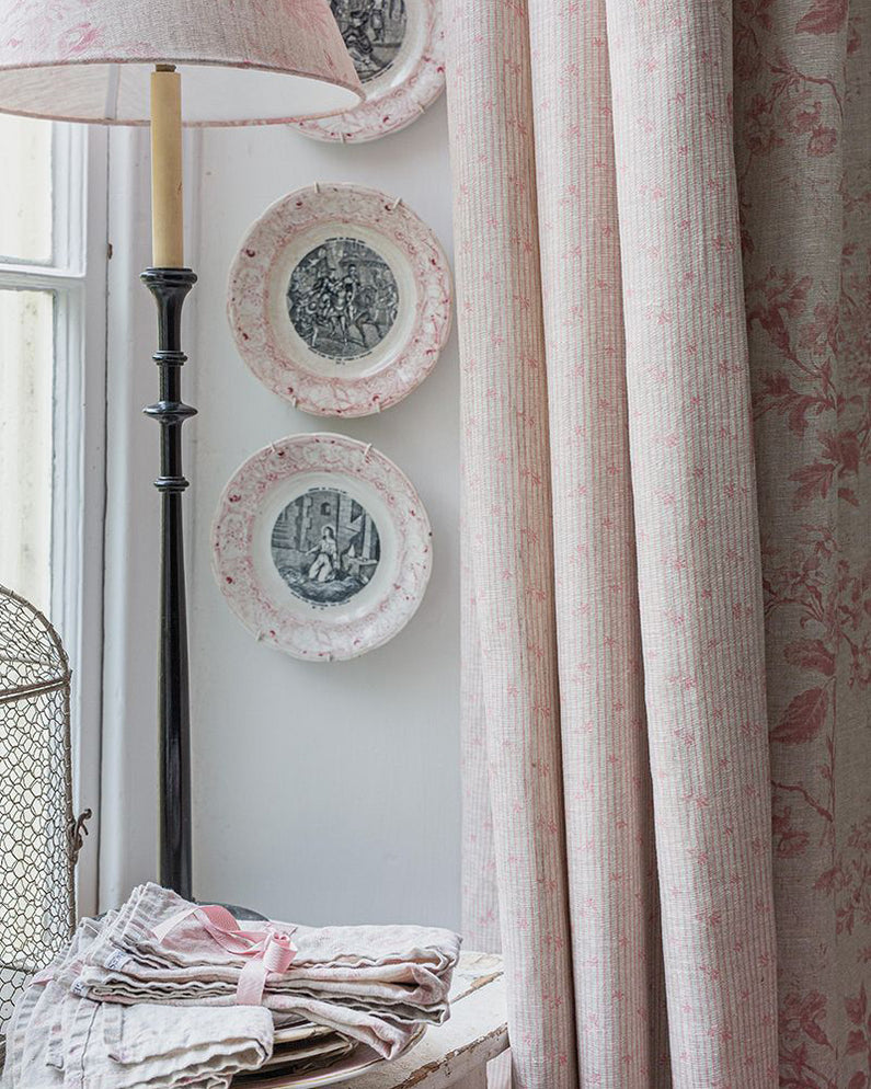 Metro Pink on Natural Linen | Cabbages & Roses– cabbagesandroses