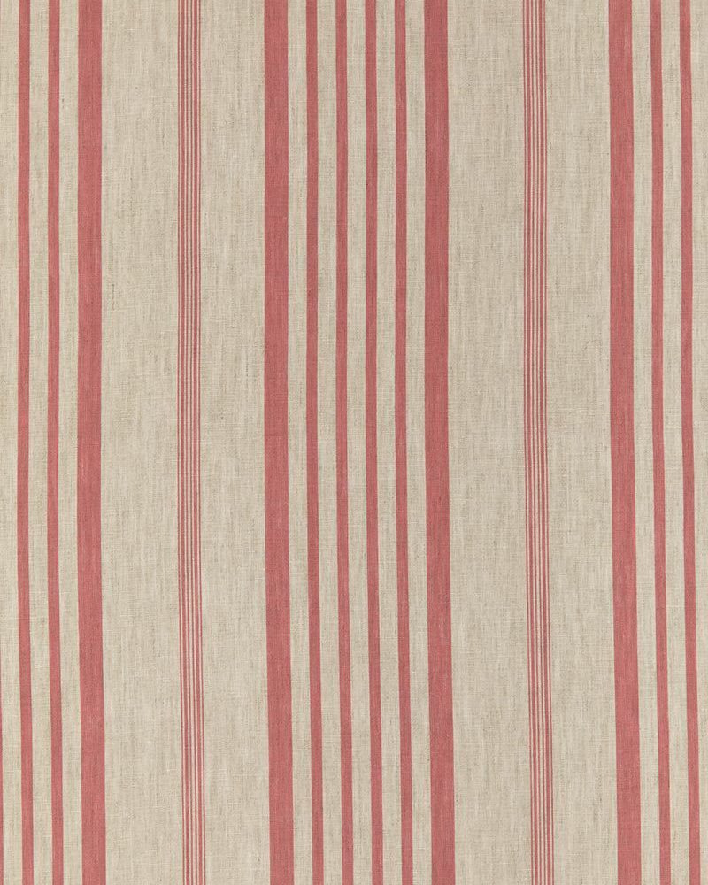 Jolly Stripe Raspberry on Natural Linen | Cabbages & Roses ...