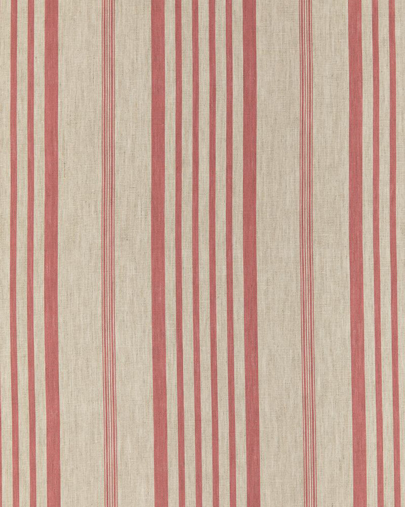 Jolly Stripe Raspberry on Natural Linen | Cabbages & Roses ...