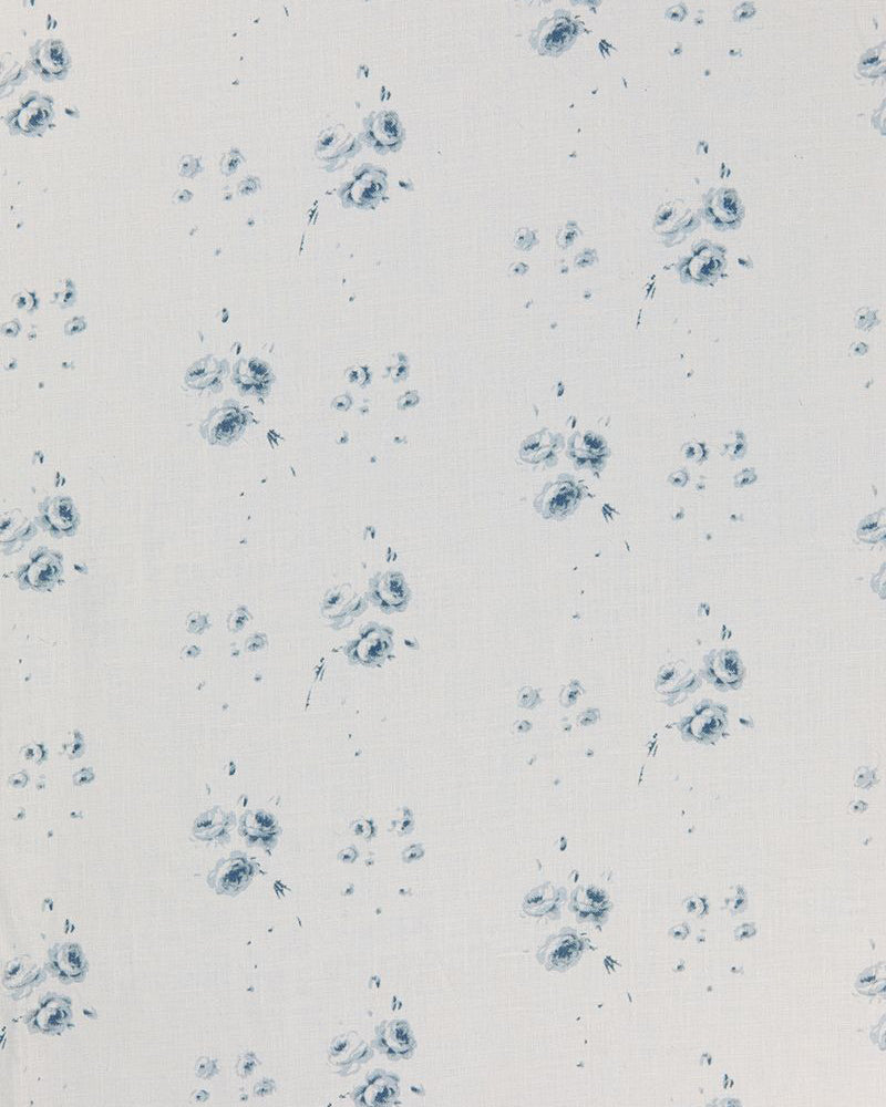 Catherine Rose Blue on White Linen | Cabbages & Roses– cabbagesandroses