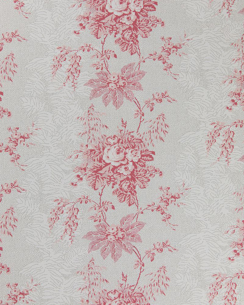 Charlotte Raspberry on White Linen | Cabbages & Roses– cabbagesandroses