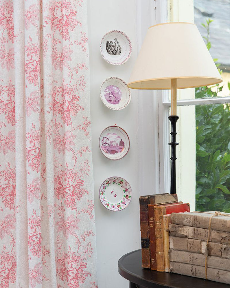 Charlotte Raspberry on White Linen | Cabbages & Roses– cabbagesandroses