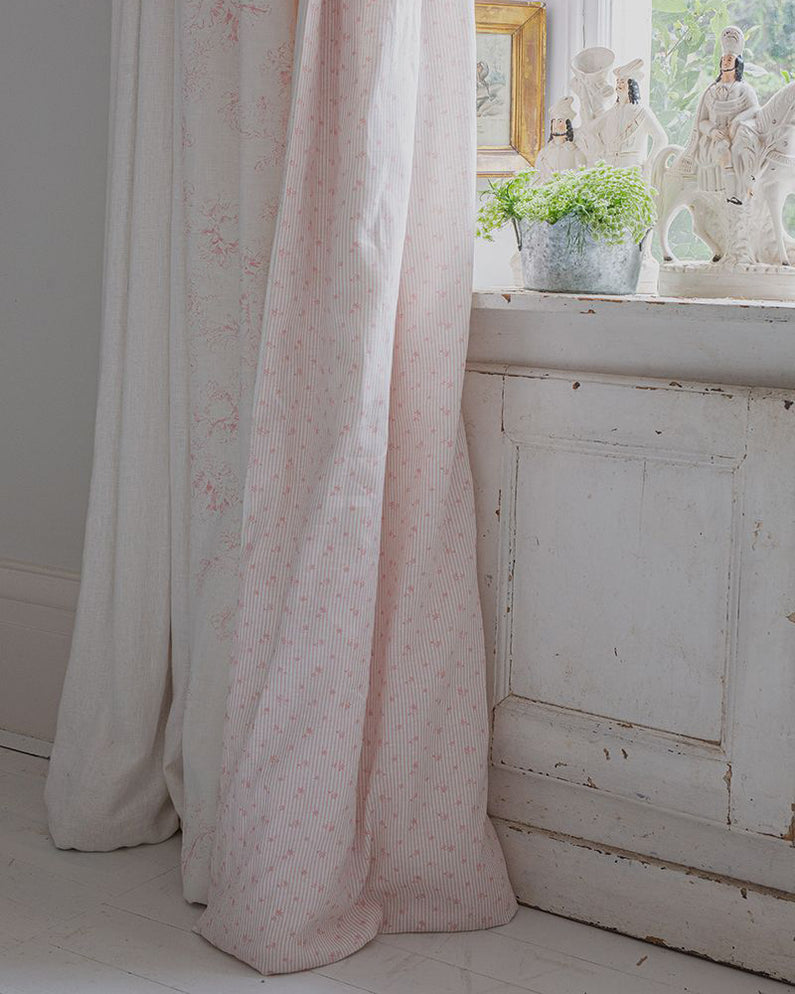 Metro Pink on White Linen | Cabbages & Roses– cabbagesandroses