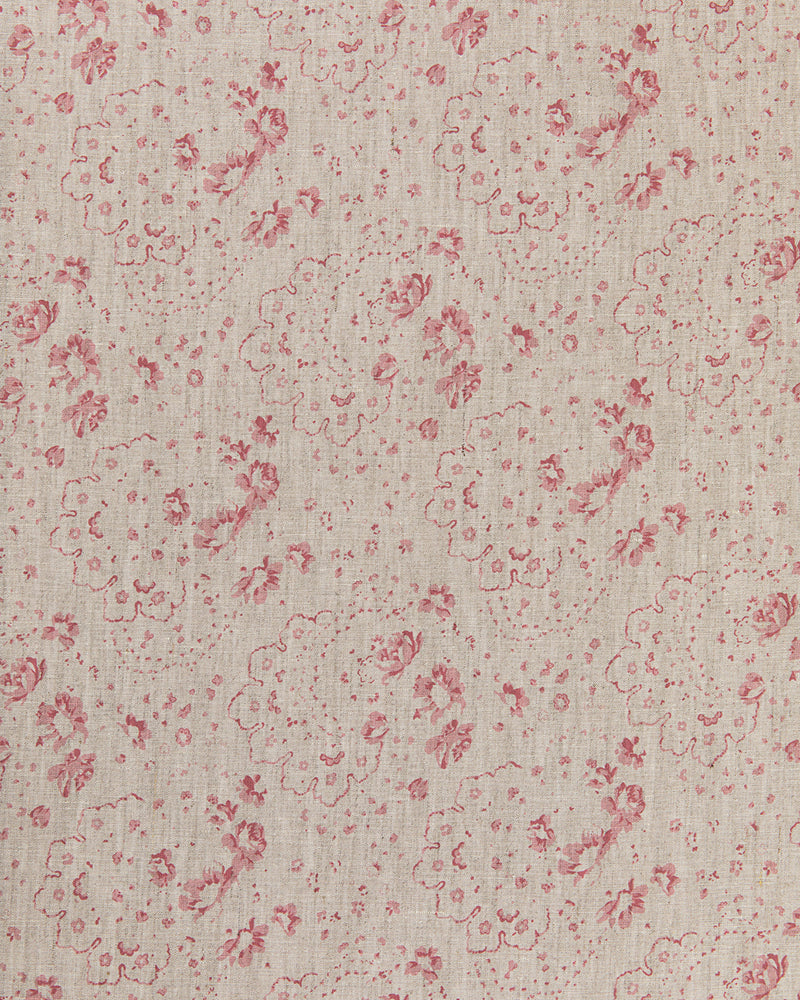 New Penny Raspberry on Natural Linen | Cabbages & Roses– cabbagesandroses