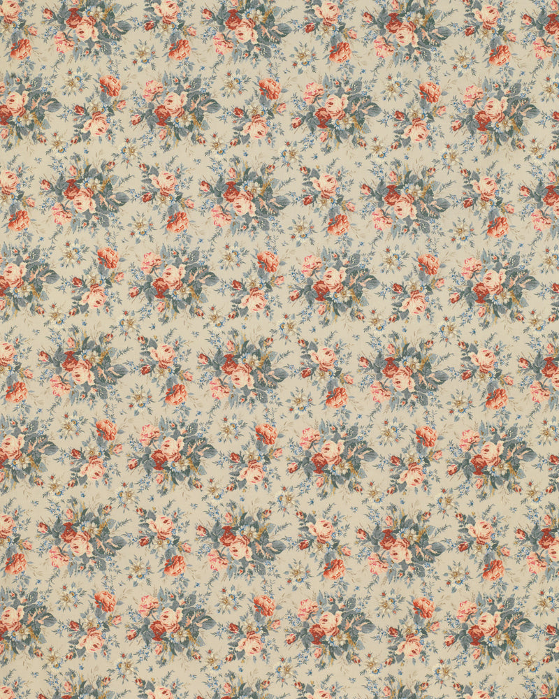 Sprig Rose Stone on White Linen | Cabbages & Roses– cabbagesandroses