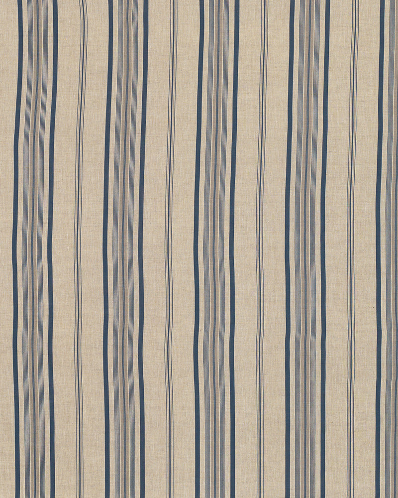 Multi Stripe Navy on Natural Linen | Cabbages & Roses– cabbagesandroses